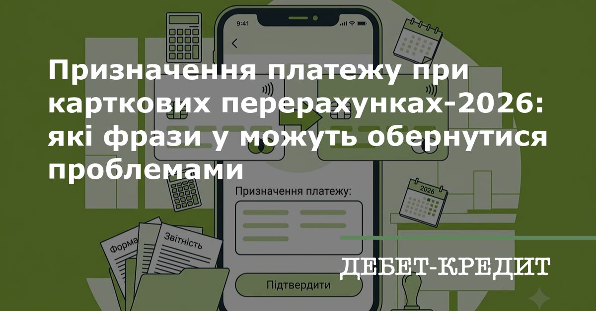 Призначення платежу при карткових перерахунках-2026: які фрази у можуть ...
